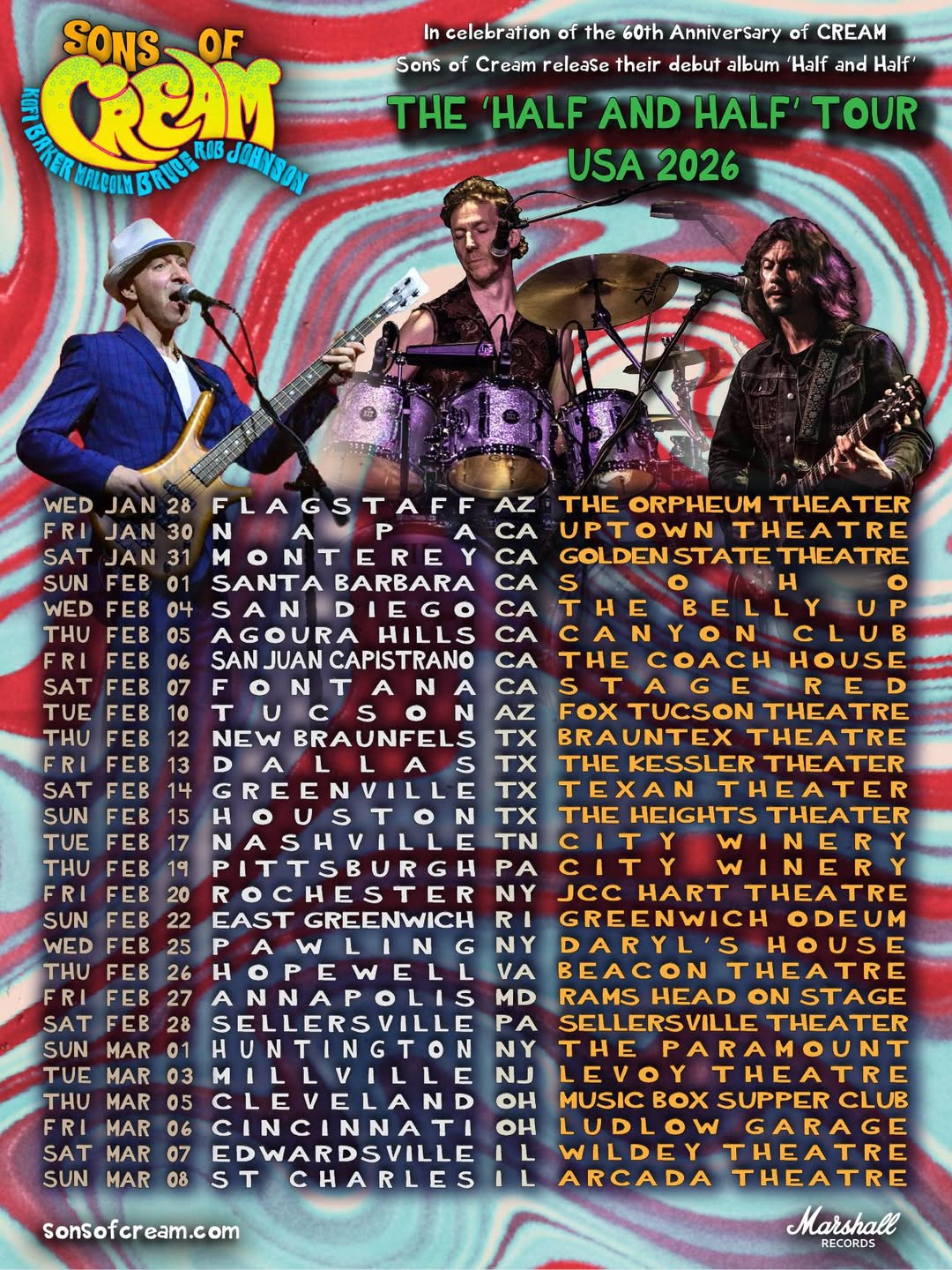 Sons of Cream: U.S. Winter Tour, new album on the way • MUSICFESTNEWS
